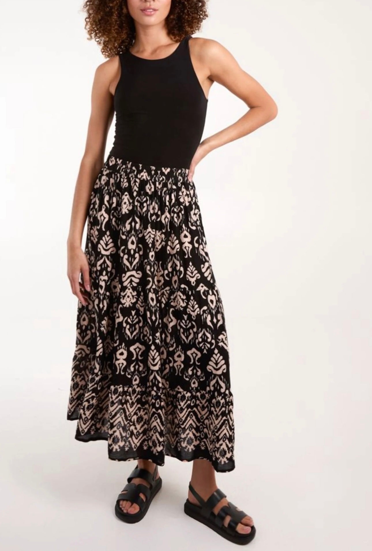 Ikat Print Midi Skirt- Ida – Aria Italian Style Boutique
